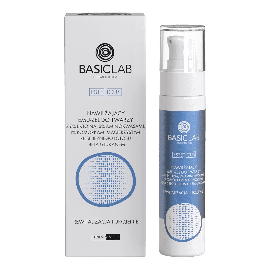 Nawilżający Emu-żel do twarzy z 6% ektoiną 50 ml | BasicLab