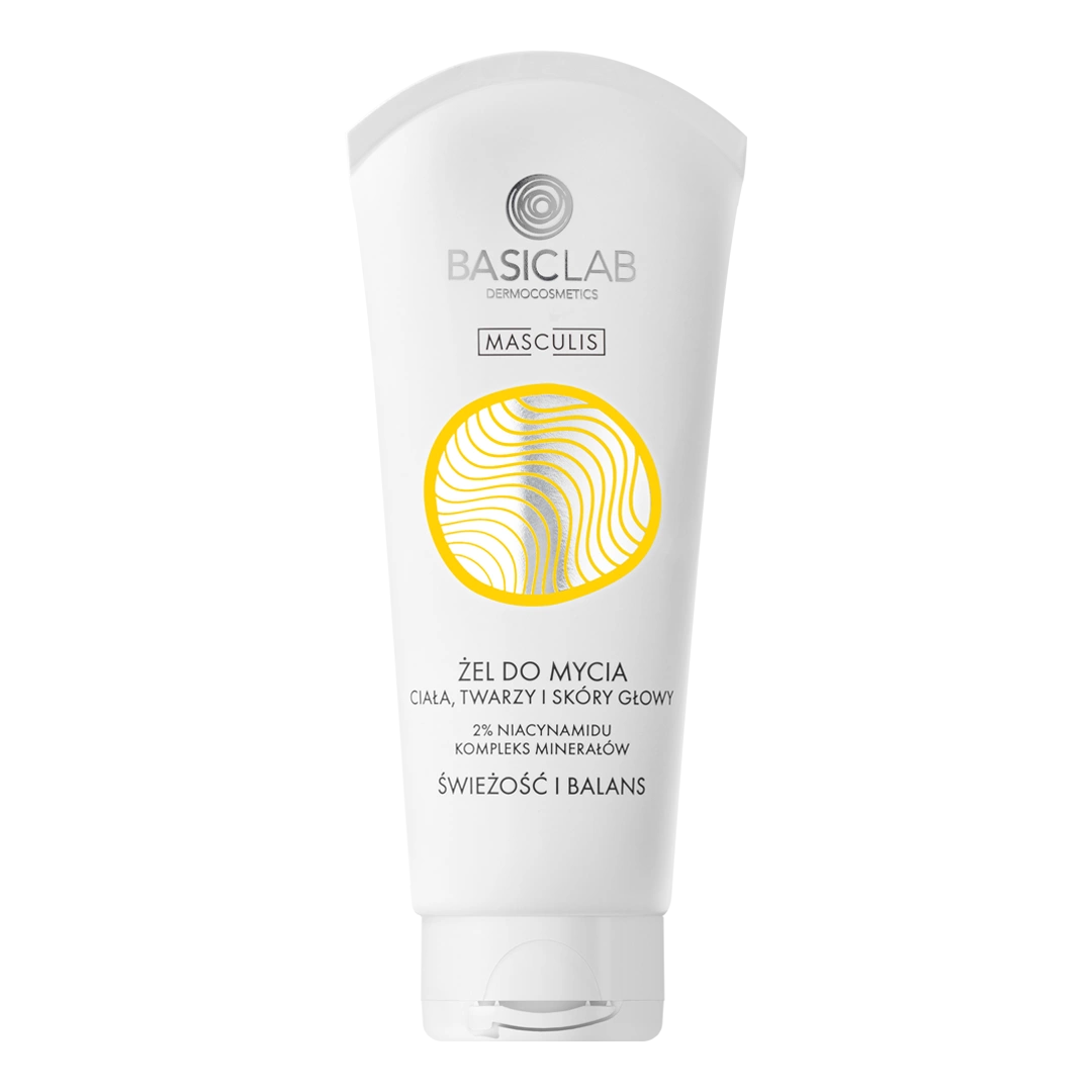 Żel do mycia ciała, twarzy i skóry głowy, Dla mężczyzn, 100 ml | BasicLab